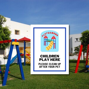 Children Play Here Please Clean up After Your Pet Sign, Printable No ...