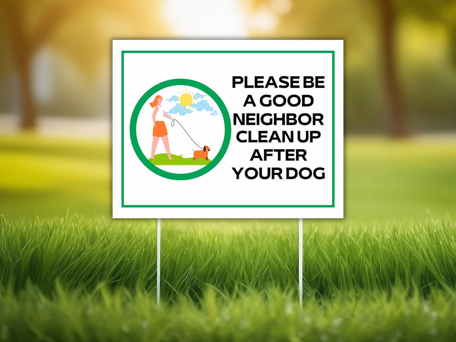 Please Be A Good Neighbor Clean up After Your Dog Sign, Printable Pick ...