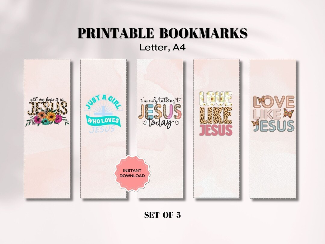 Jesus Bookmarks Printable PDF, Love Like Jesus Bookmarks Bundle, Bible ...