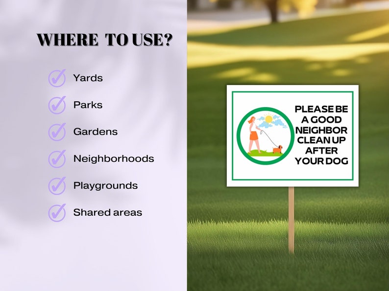 Please Be A Good Neighbor Clean up After Your Dog Sign, Printable Pick ...