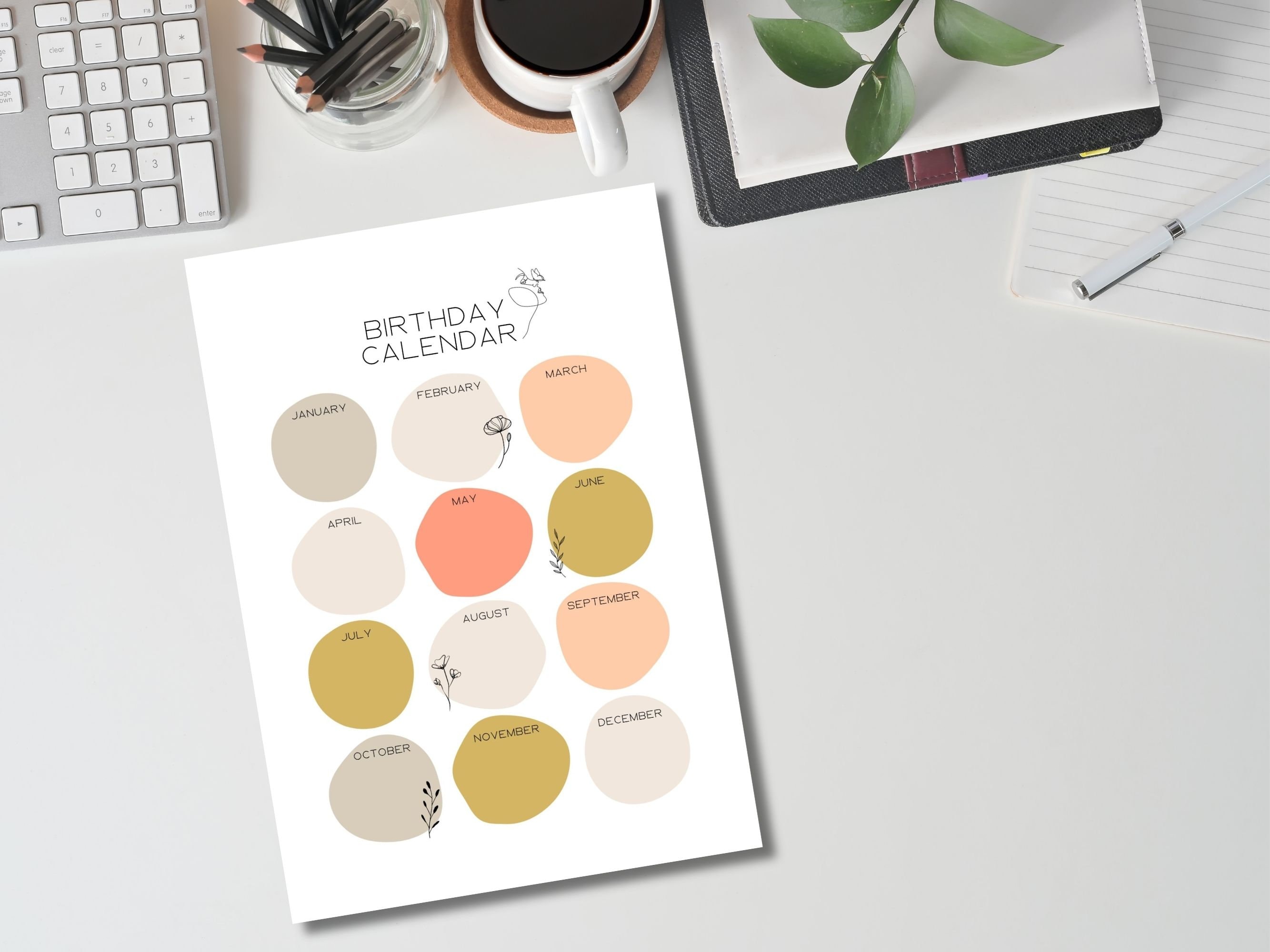 Birthday Planner Printable, Birthday Monthly Tracker Print, Birthday ...