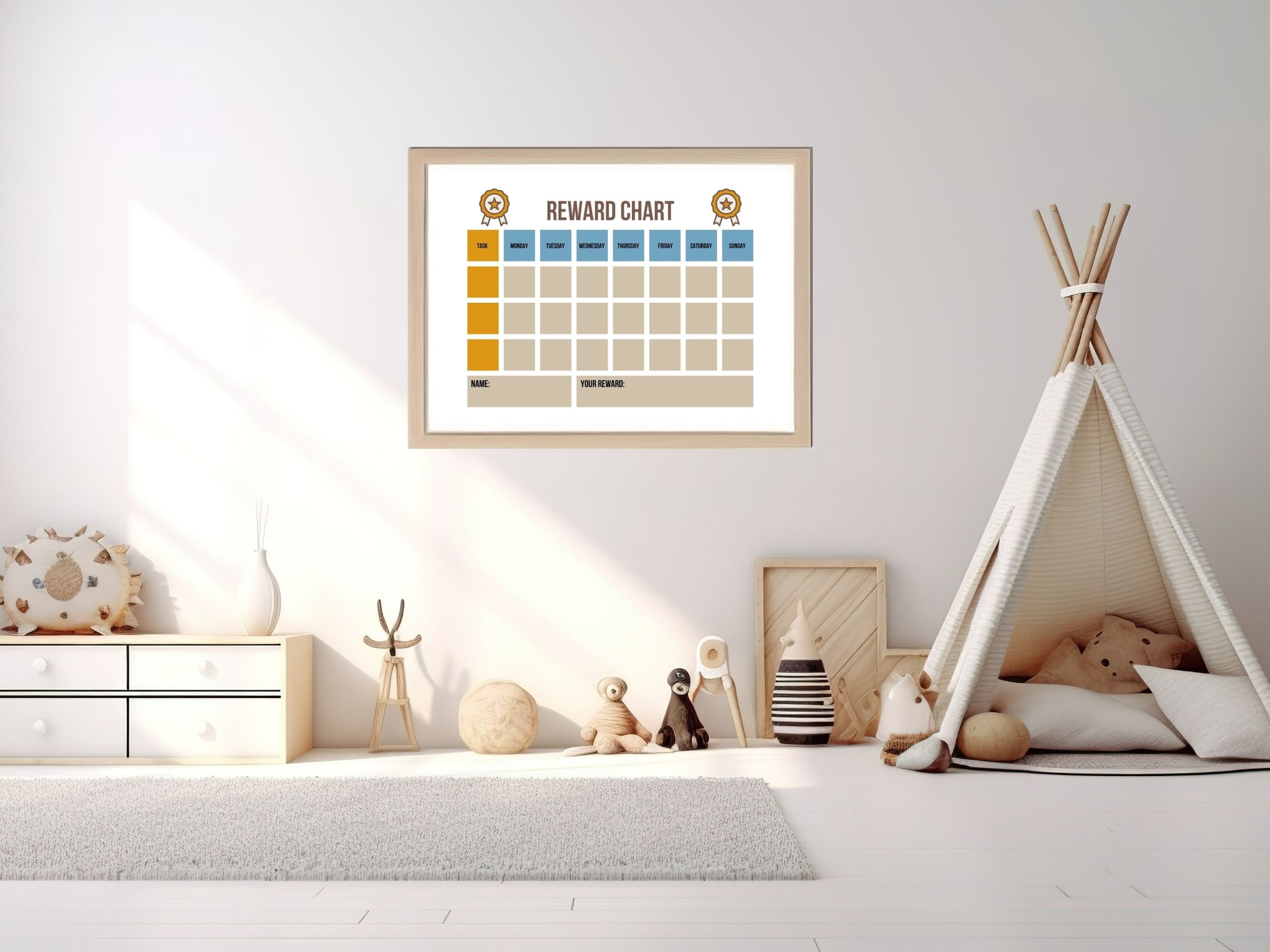 Sticker Chart, Printable Reward Chart for Boy and Girl 2 in 1, Kids ...