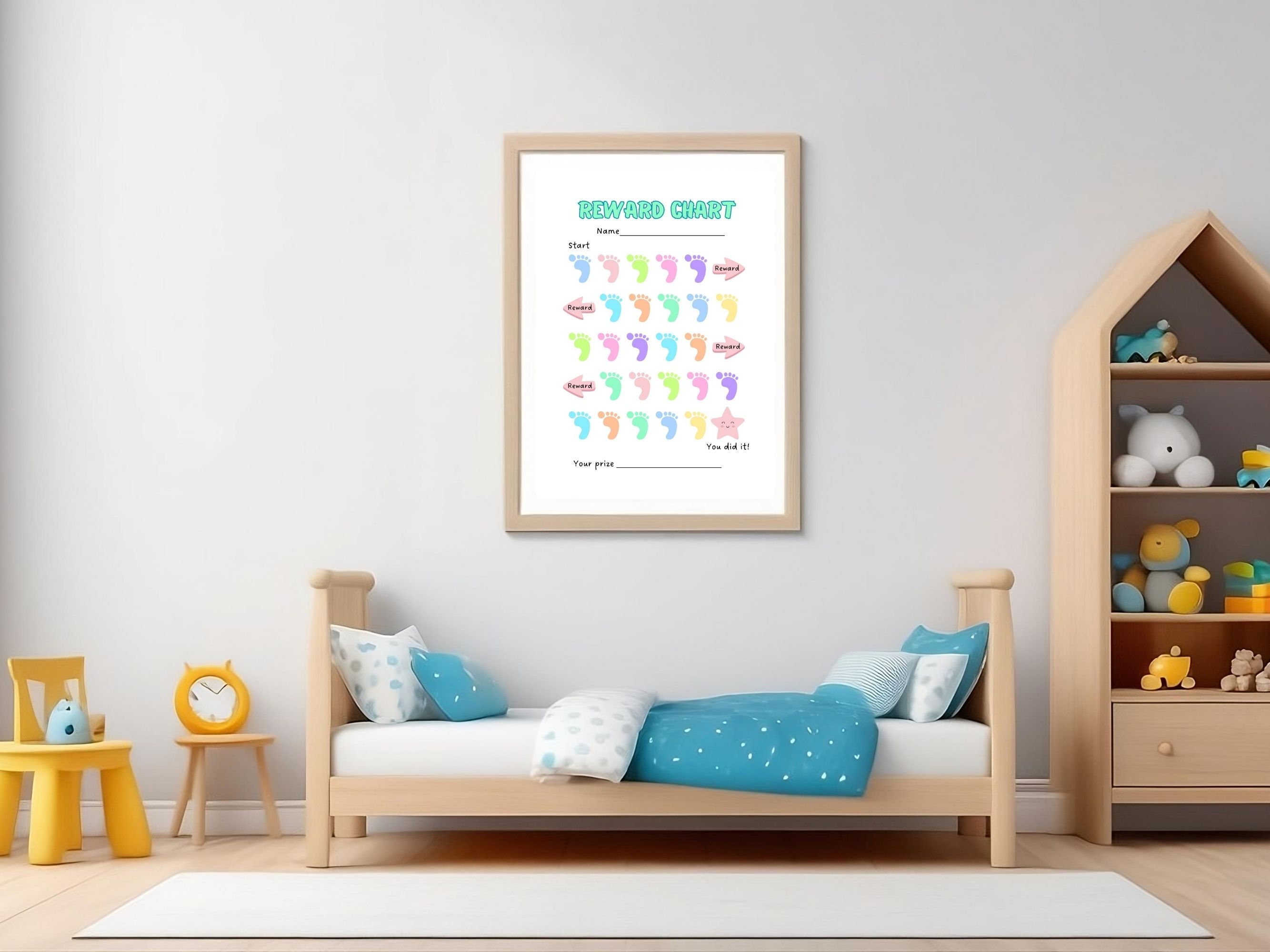 Footprints Reward Chart PDF, Printable Behavior Chart, Colorfull Chore ...