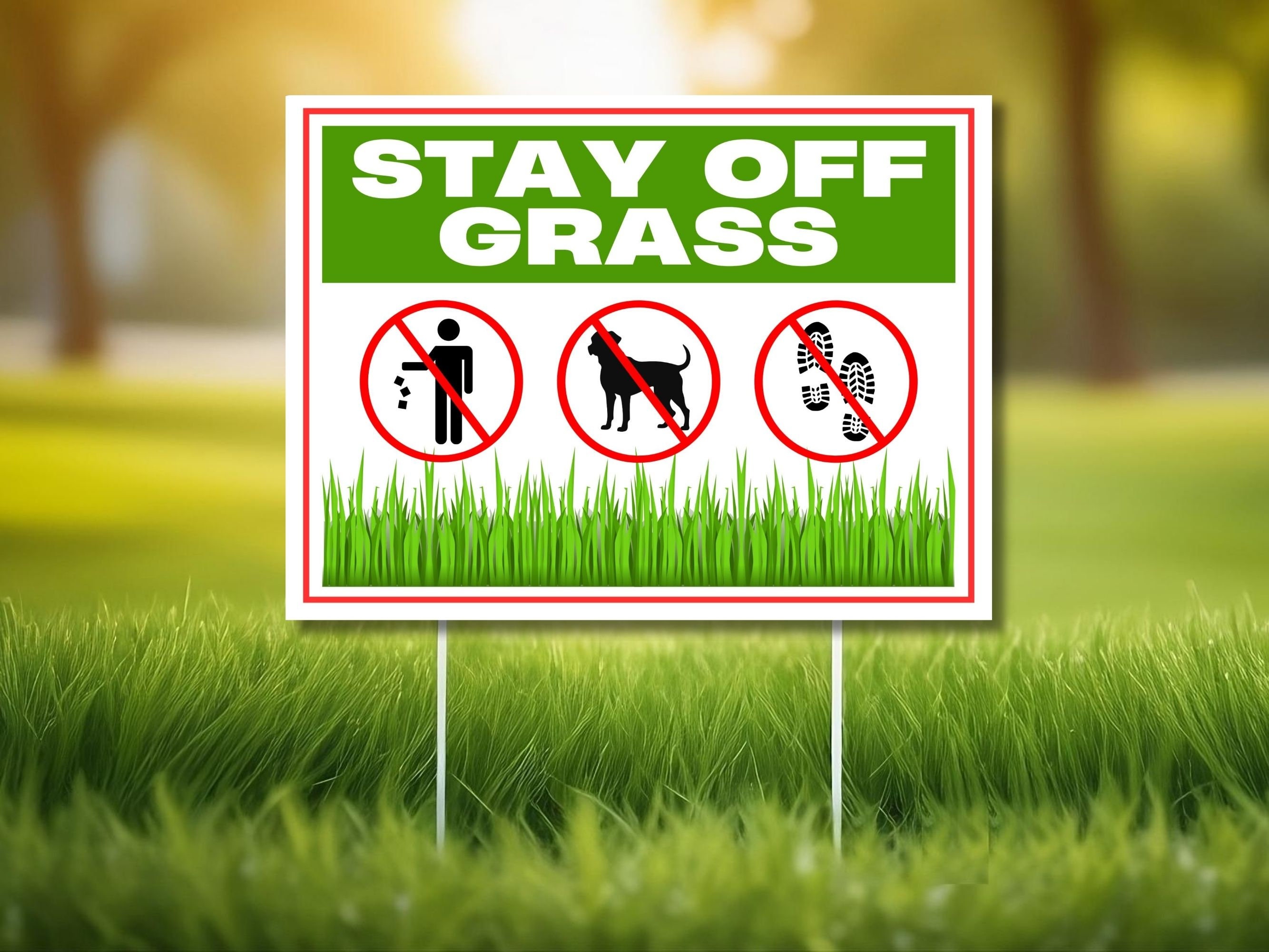 Stay off Grass Printable Sign, off Lawn Sign PNG, Yard Keep Out Sign ...