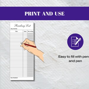 Printable Bookmark PDF, Reading Log Tracker, Reading Journal, Reading ...