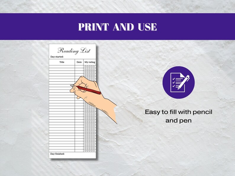 Printable Bookmark PDF, Reading Log Tracker, Reading Journal, Reading ...