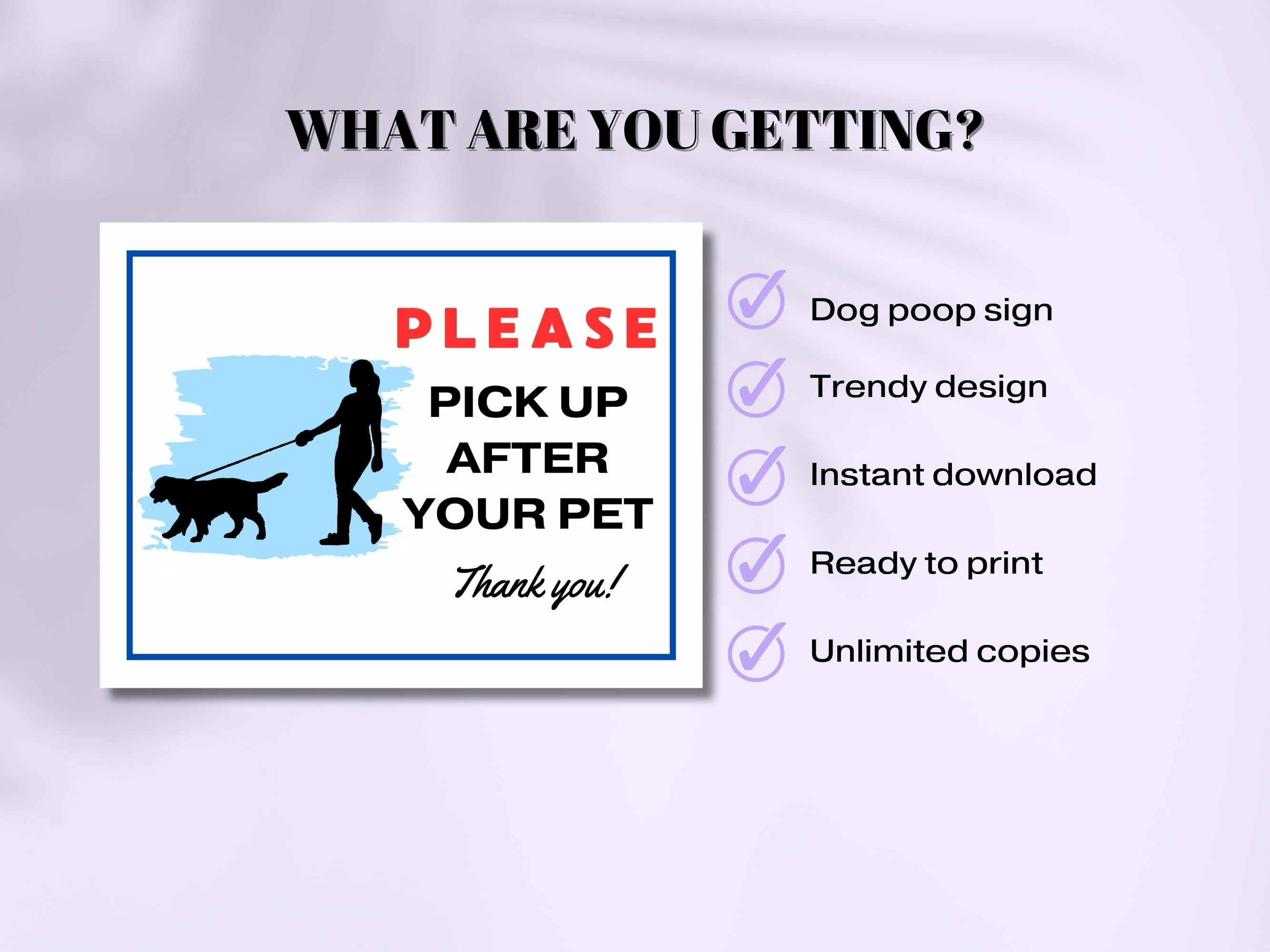 Please Pick up After Your Pet Sign, Printable Pick up Poop Sign ...
