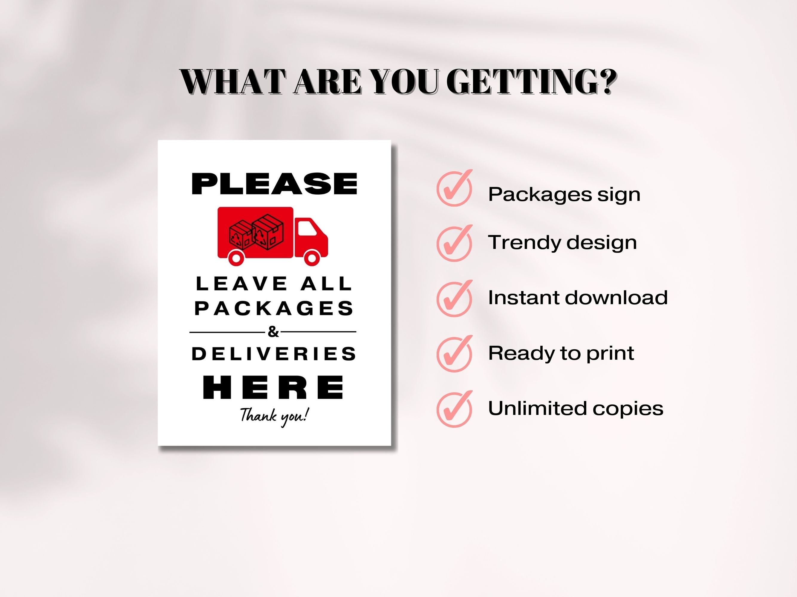 Please Leave Packages Here Printable Sign, Shipping Items Drop off ...