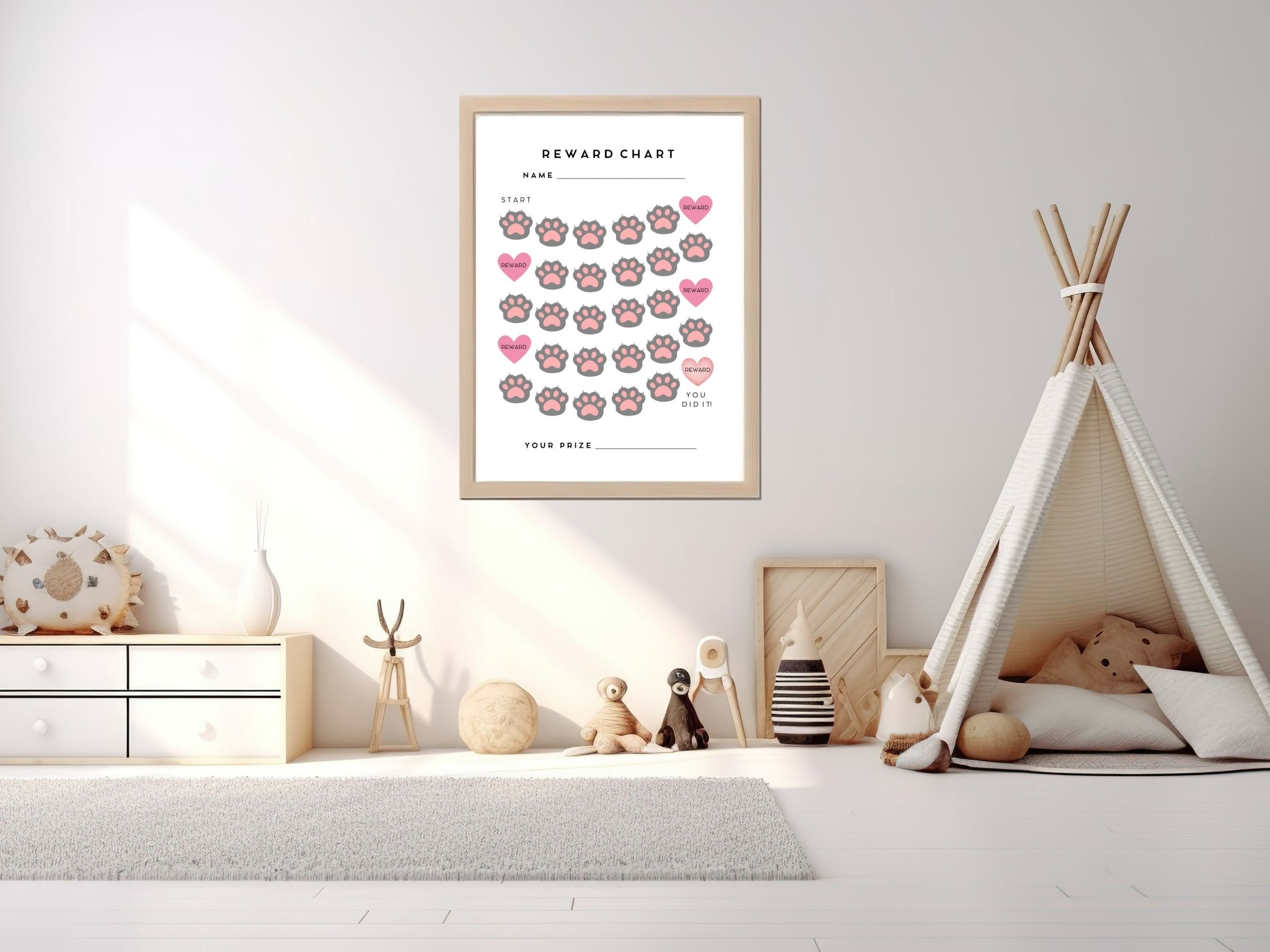 Printable Cat Tracks Reward Chart PDF, Cat Behavior Chart, Daily Chore ...