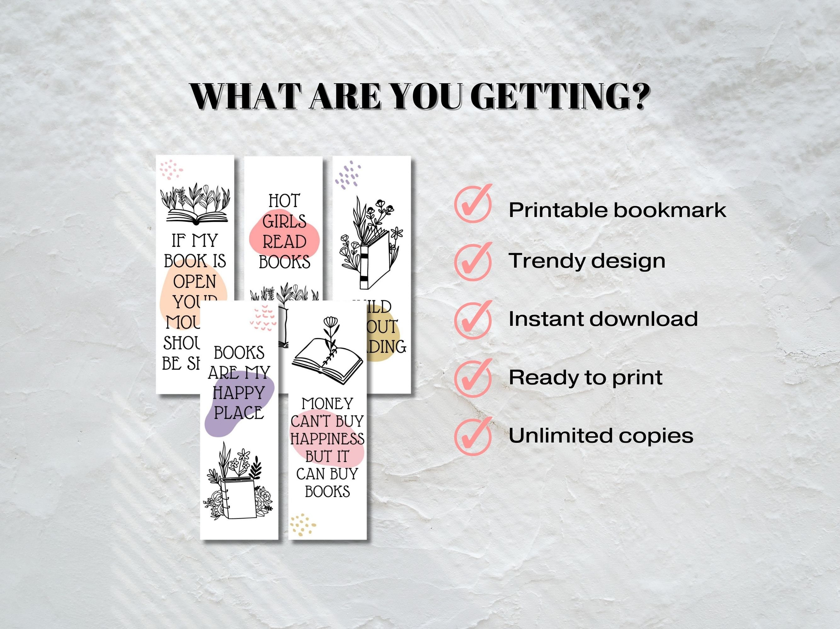 Booklovers Bookmarks Printable PDF, Digital Download, Book Lovers Gift ...