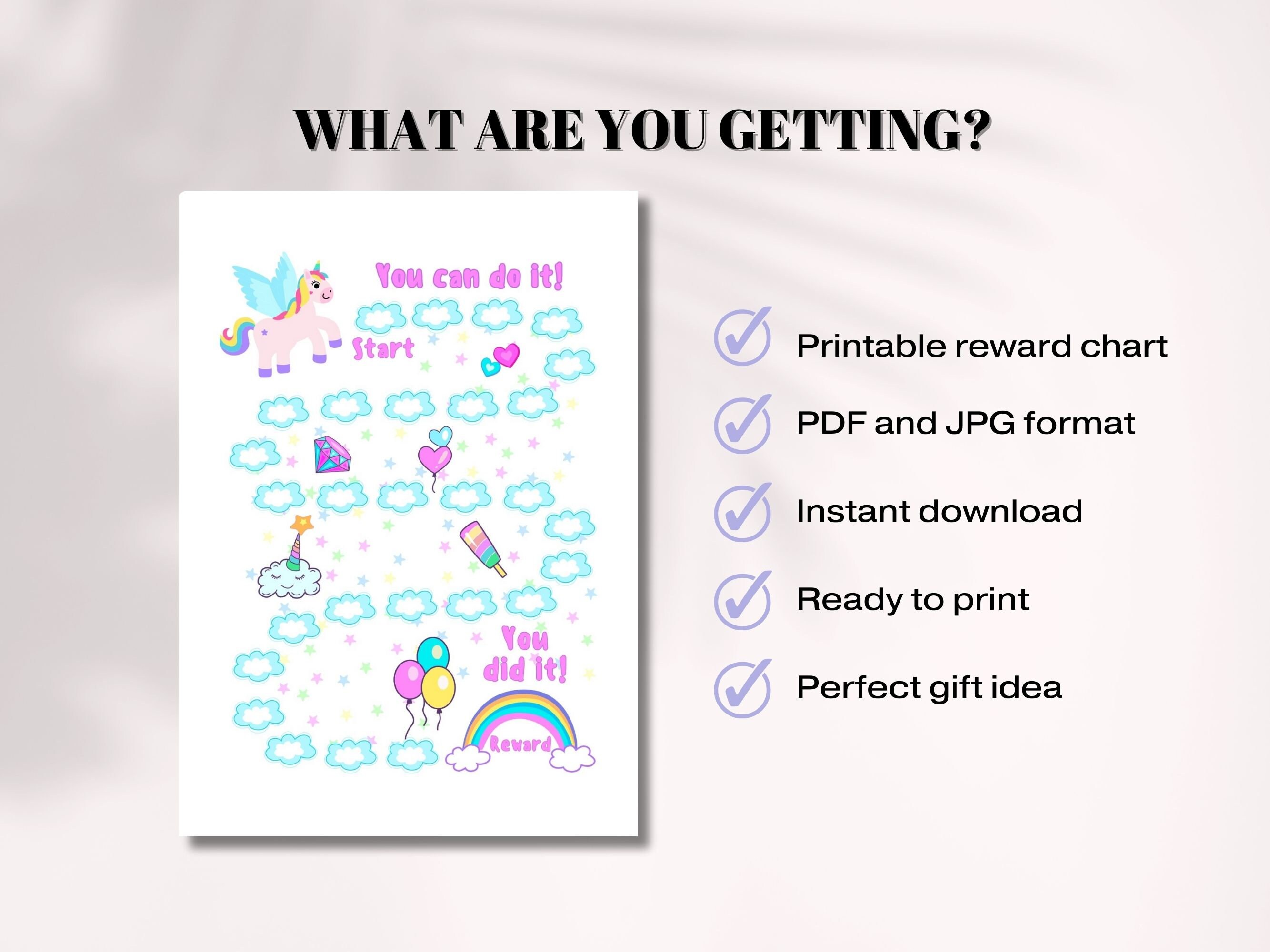Unicorn Reward Chart, Printable Unicorn Behavior Chart, Daily Chore ...
