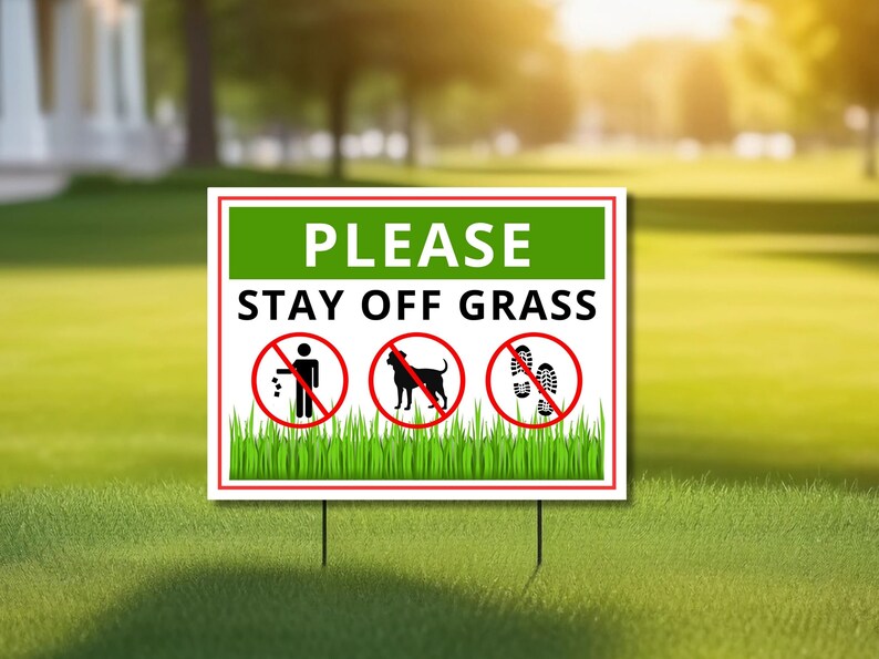 Please Stay off Grass Sign, Printable Lawn Sign, Yard Keep Out Sign ...