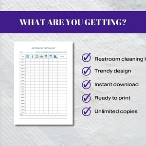 Cleaning Checklist Digital PDF, Cleaning Log Printable With Colorful ...