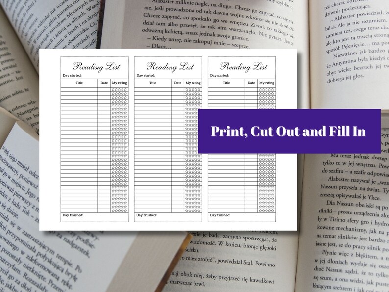 Printable Bookmark PDF, Reading Log Tracker, Reading Journal, Reading ...