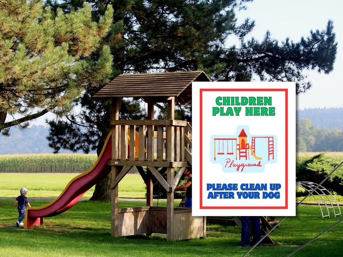 Children Play Here Please Clean up After Your Pet Sign, Printable No ...