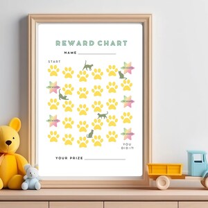 Printable Cat Tracks Reward Chart PDF, Cat Behavior Chart, Daily Chore ...