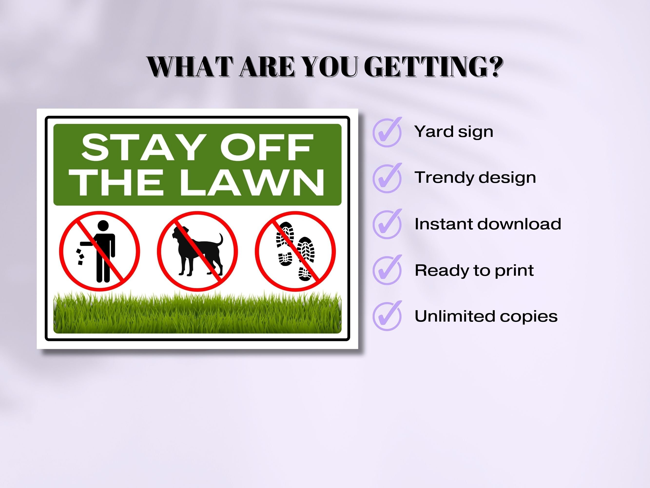 Stay off Lawn Printable Sign, off Grass Sign PNG, Yard Keep Out Sign ...