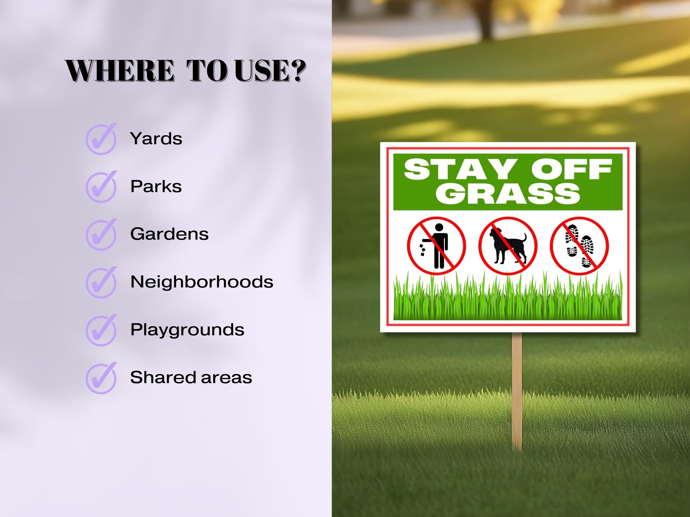 Stay off Grass Printable Sign, off Lawn Sign PNG, Yard Keep Out Sign ...