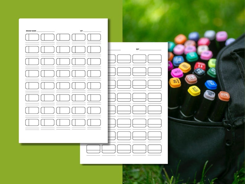 Color Swatch Chart, Printable Swatch Template Page, Set Blank Colour ...