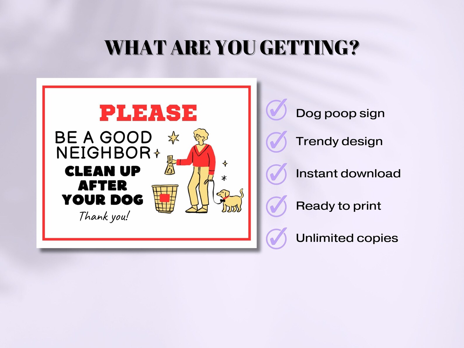Please Be A Good Neighbor Clean up After Your Dog Sign, Printable Pick ...