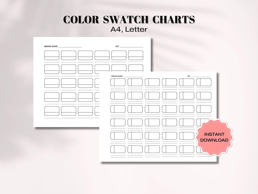 Color Swatch Chart, Color Swatches Sheets PDF, Color Swatch Charts ...