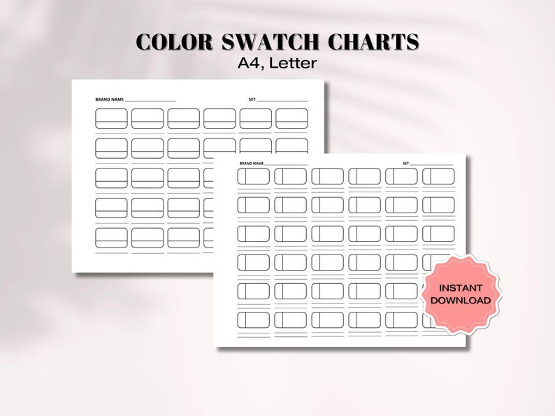 Color Swatch Chart, Color Swatches Sheets PDF, Color Swatch Charts ...