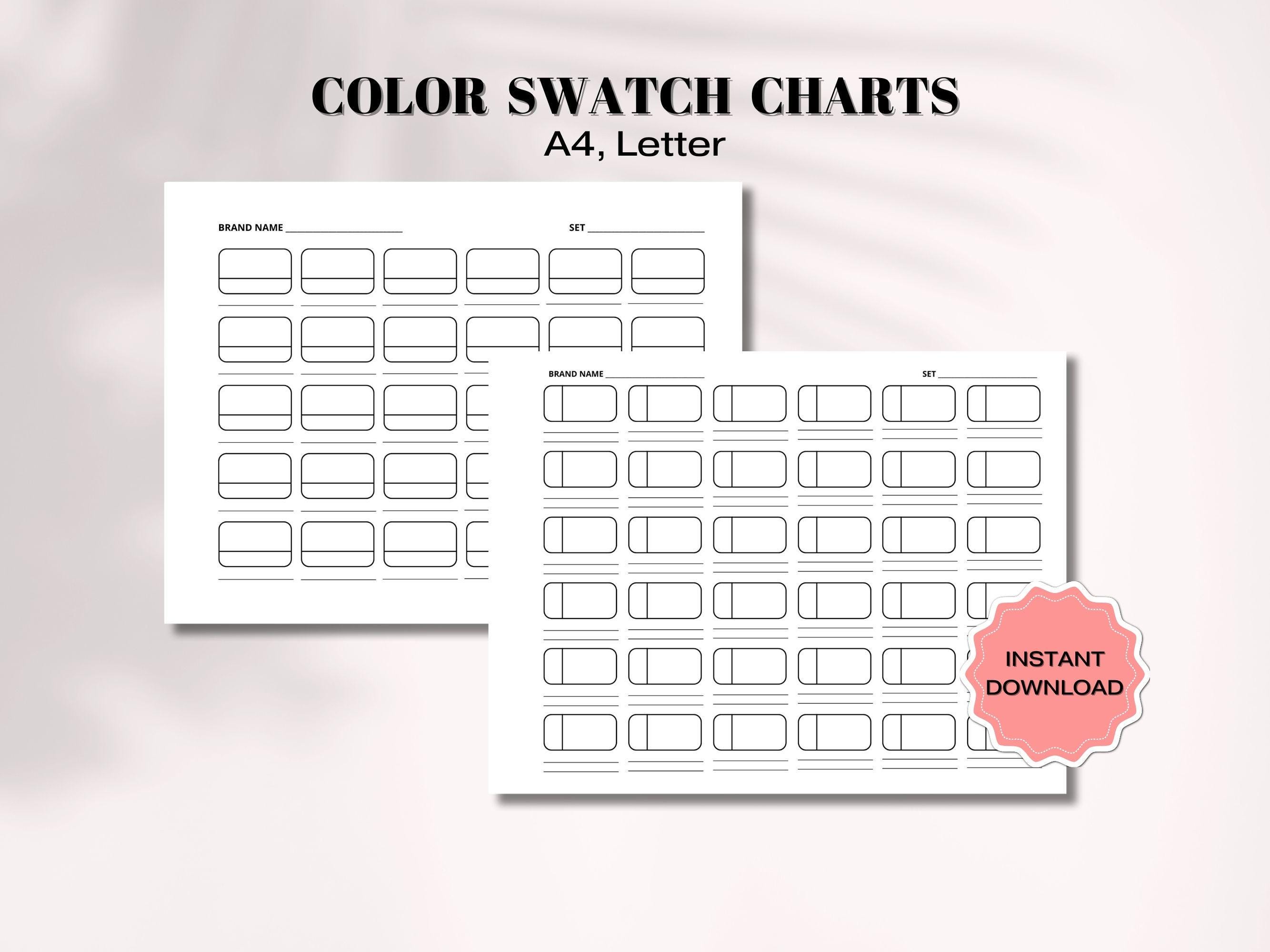 Color Swatch Chart, Color Swatches Sheets PDF, Color Swatch Charts ...