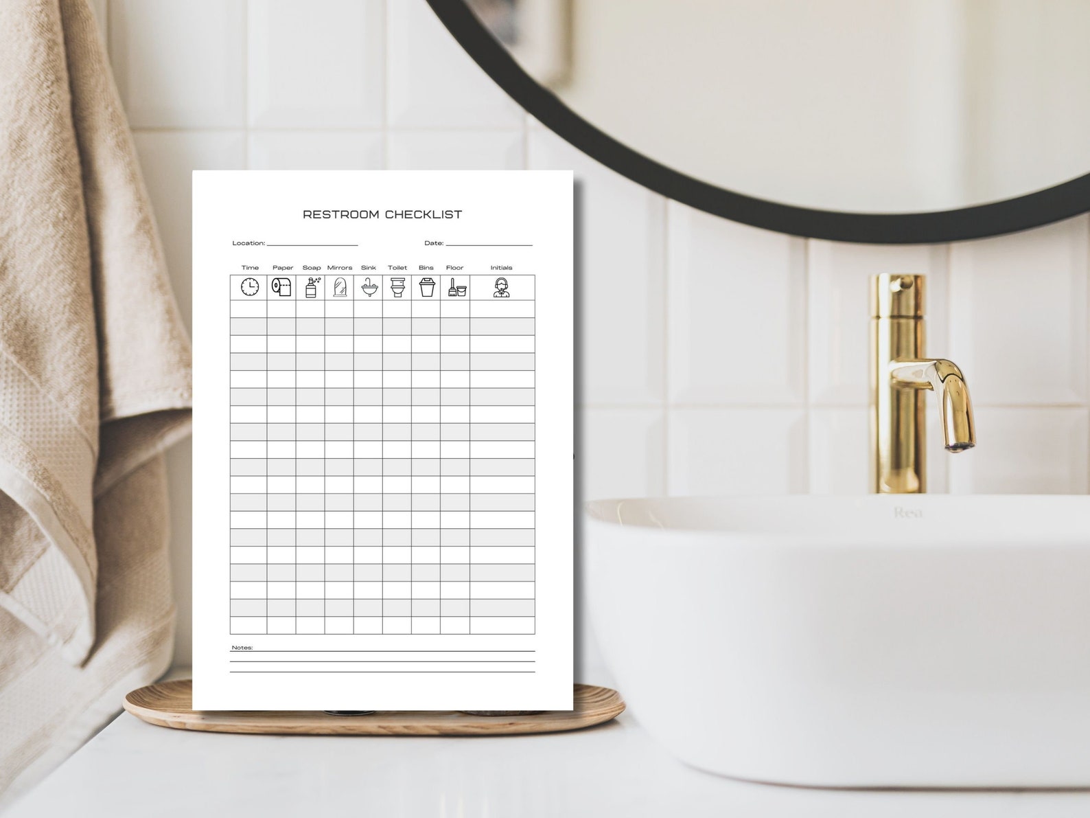 Restroom Checklist, Bathroom Cleaning Log Printable, Restroom Cleaning ...