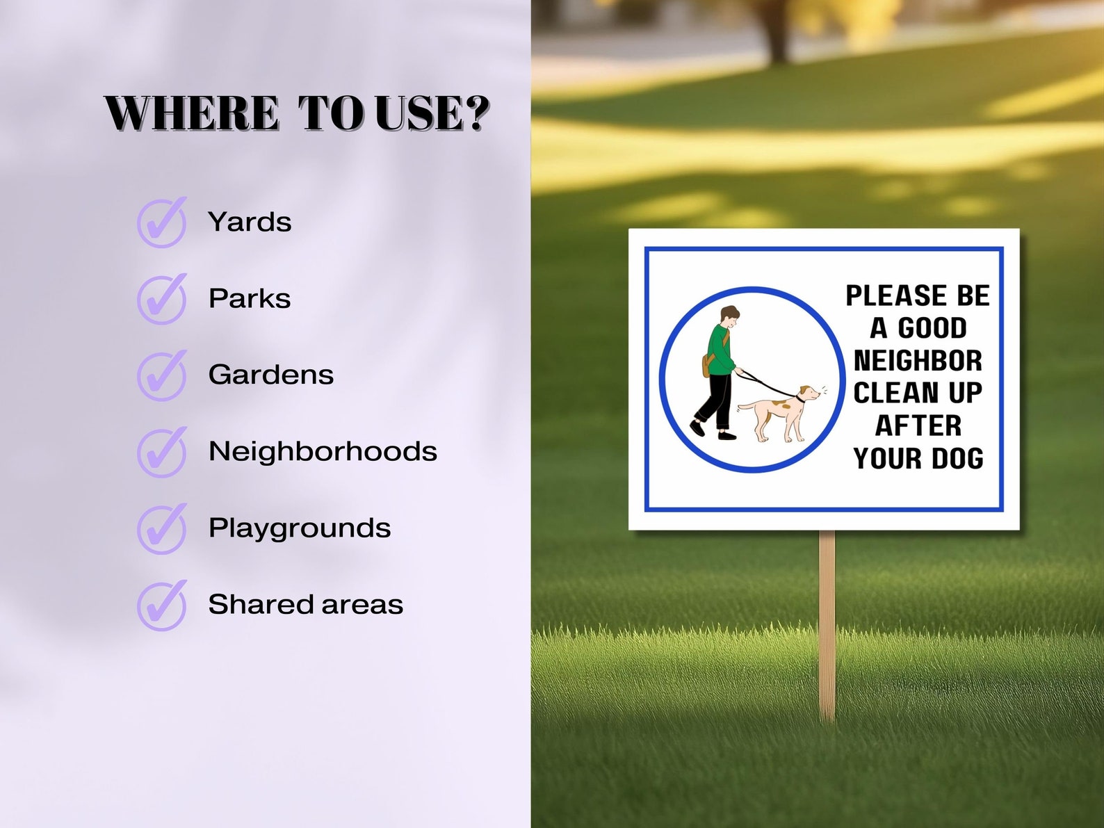 Please Be A Good Neighbor Clean up After Your Dog Sign, Printable Pick ...