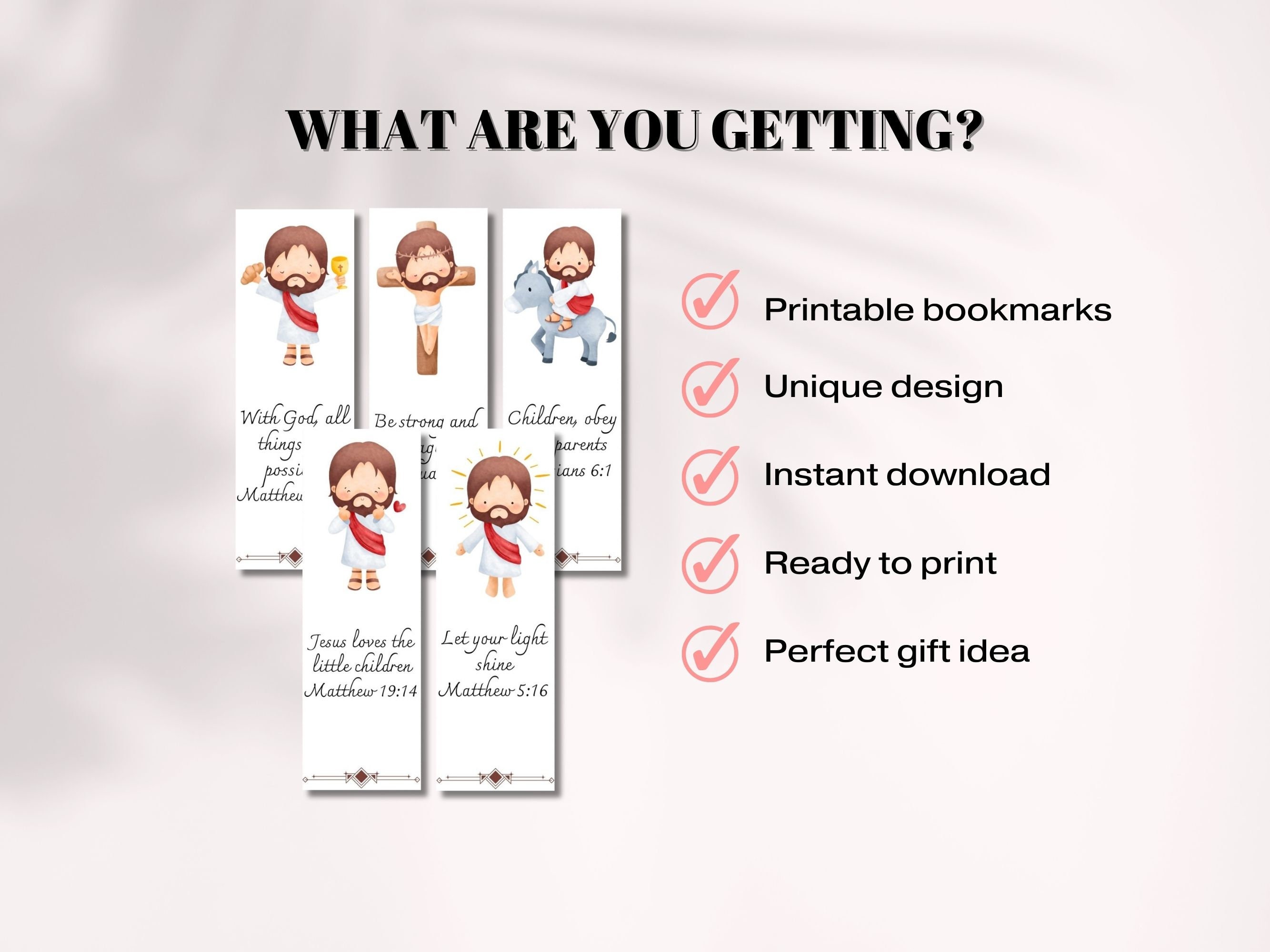 Bookmarks With Bible Verses for Kids, Printable Jesus Bookmarks Set ...