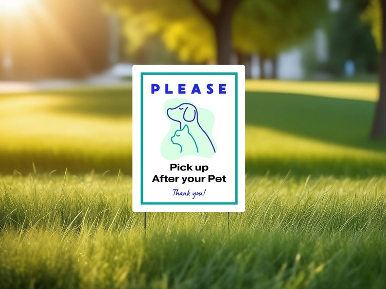 Please Pick up After Your Pet Sign, Printable Pick up Poop Sign, Clean ...
