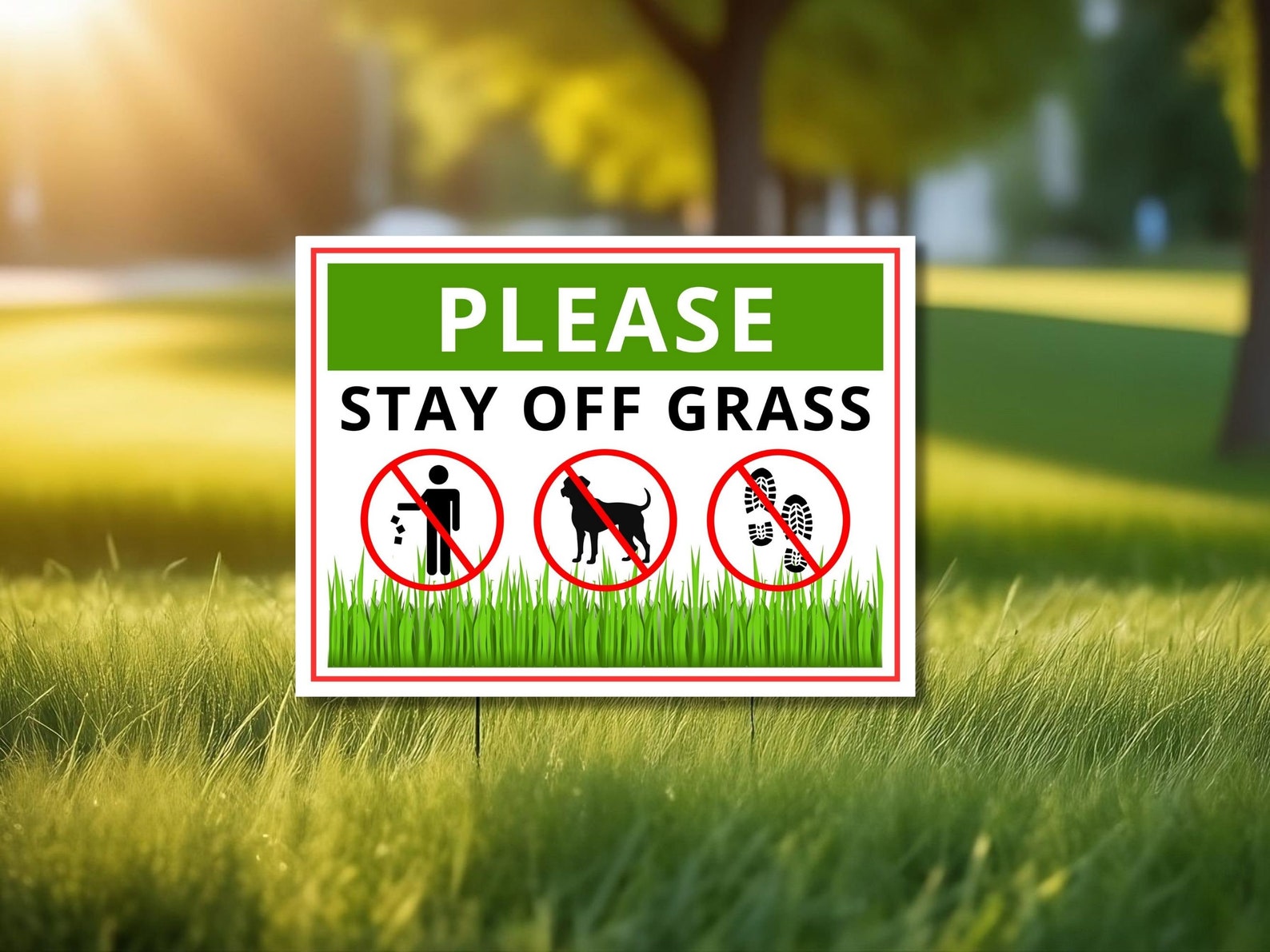 Please Stay off Grass Sign, Printable Lawn Sign, Yard Keep Out Sign ...