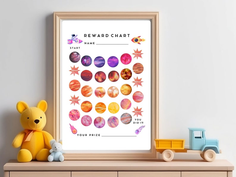 Printable Outer Space Reward Chart, Astronaut Behavior Chart, Daily ...