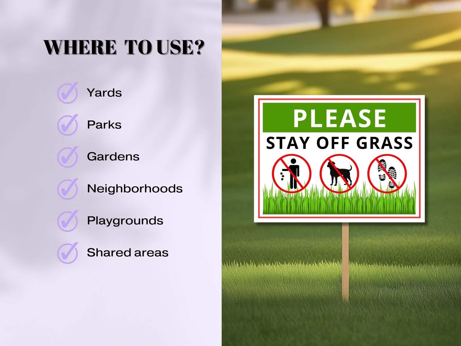 Please Stay off Grass Sign, Printable Lawn Sign, Yard Keep Out Sign ...