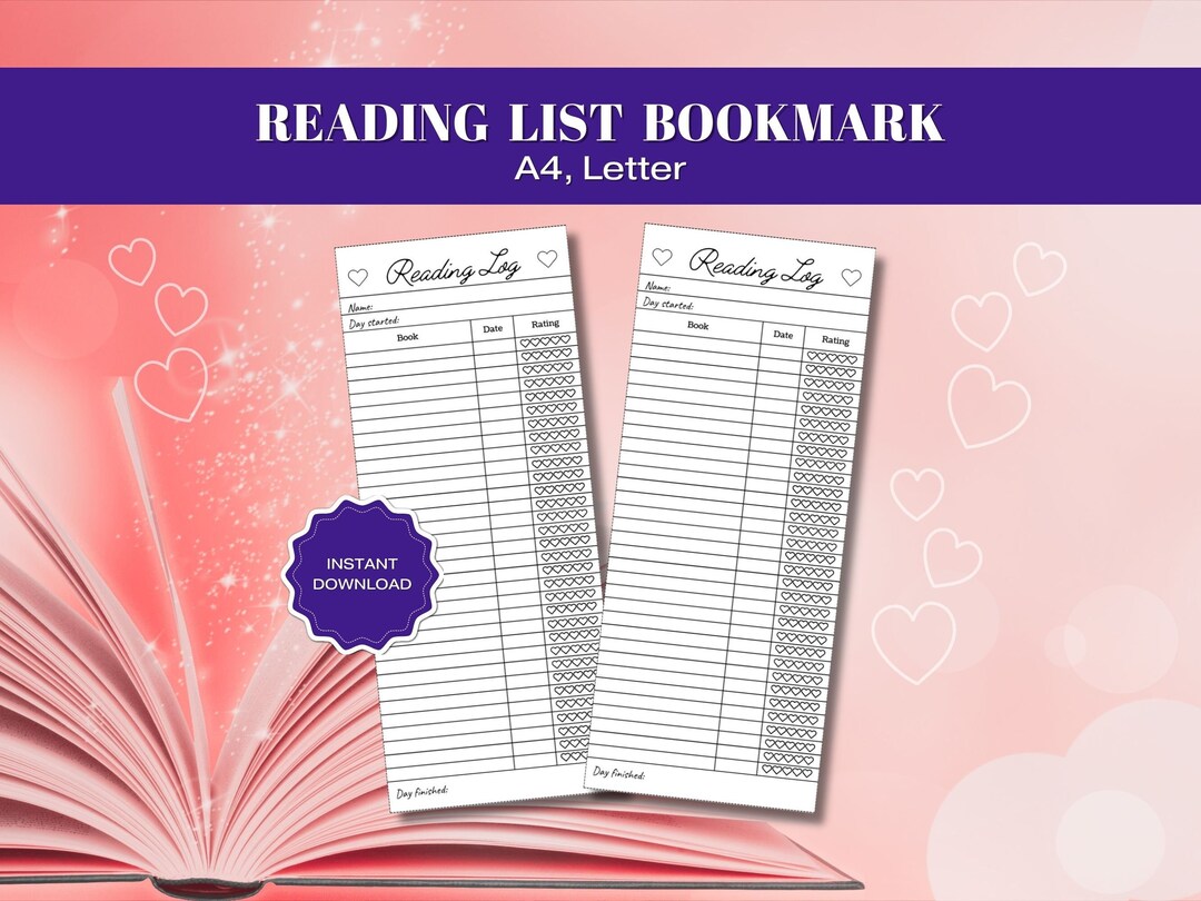 Printable Bookmark PDF, Library Card Bookmarks, Digital Download ...
