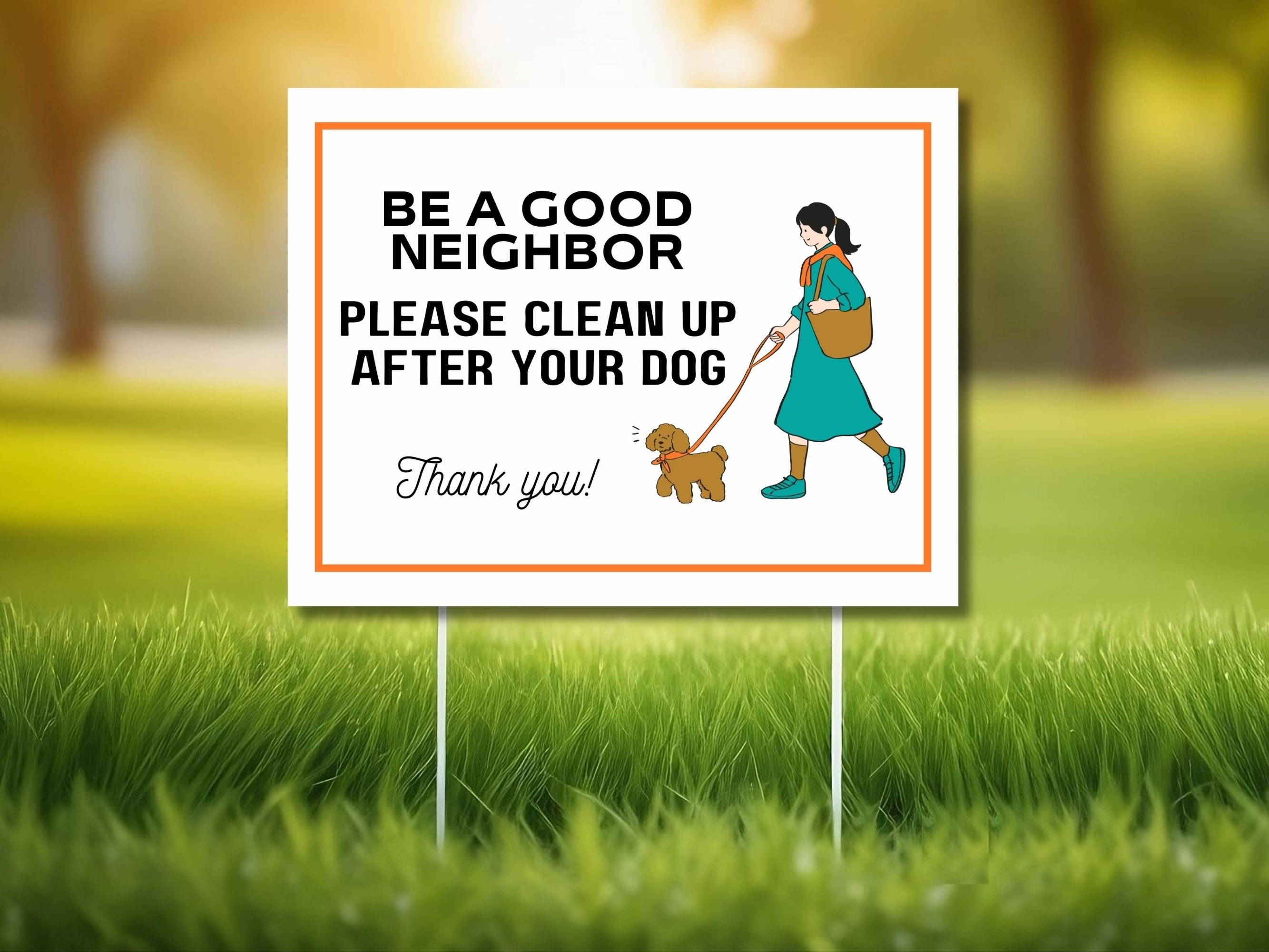 Printable Pick up Poop Sign, Be A Good Neighbor Please Clean up After ...