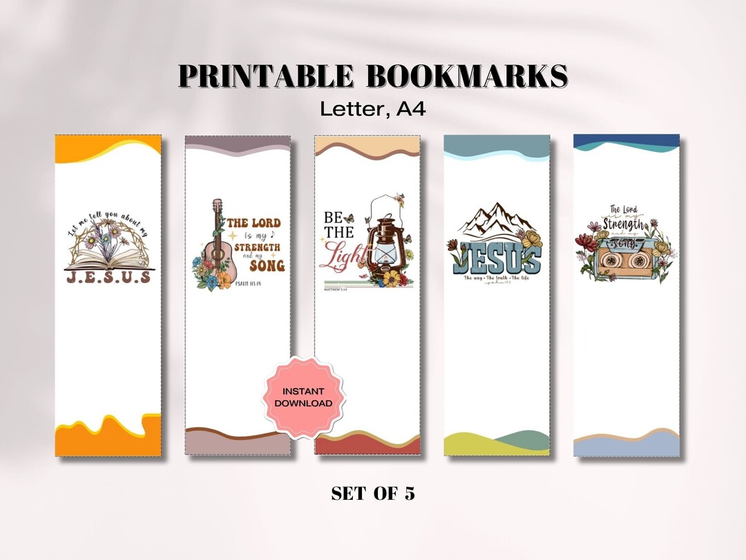 Religious Bookmarks Bundle, Printable Bible Bookmarks, Christian ...