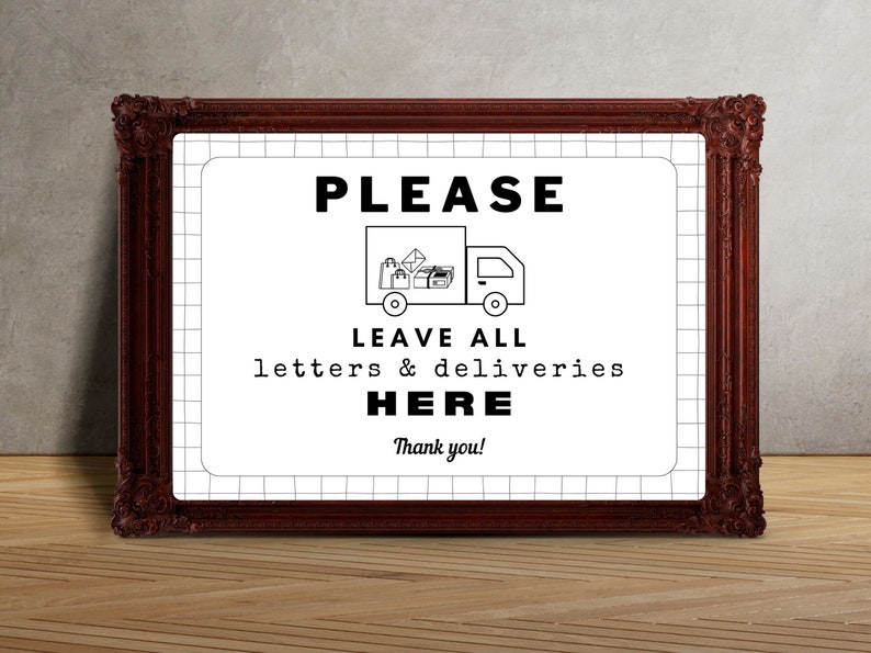 Minimalistic Truck Delivery Sign PNG, Please Leave All Letters and ...