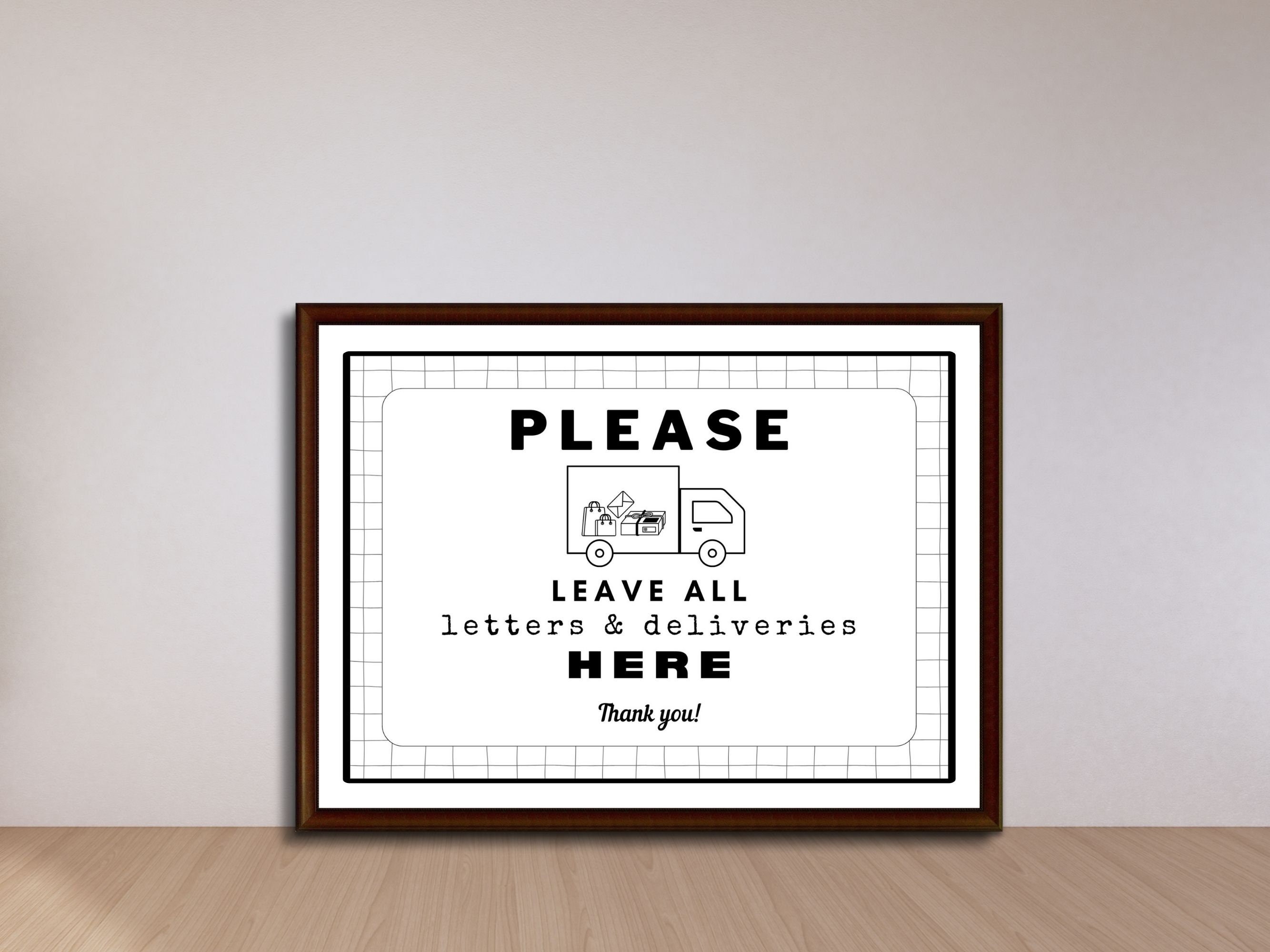 Minimalistic Truck Delivery Sign PNG, Please Leave All Letters and ...