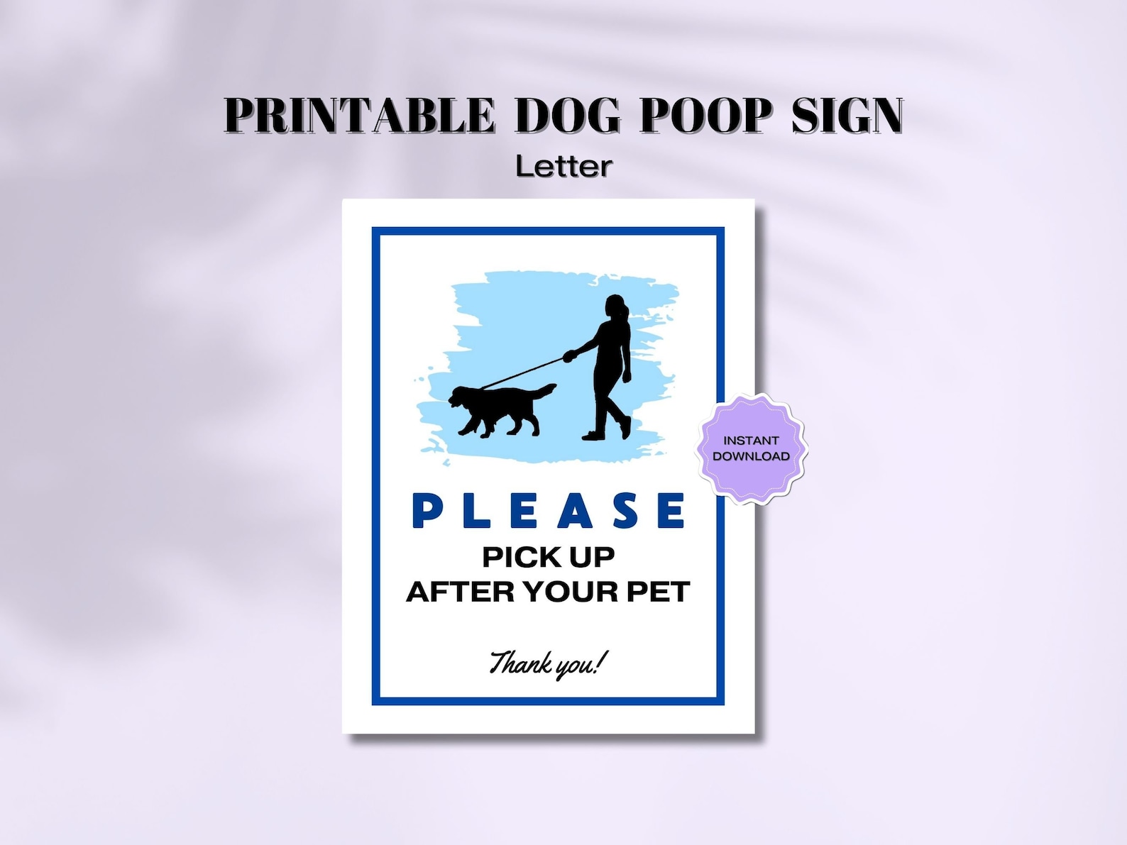 Please Pick up After Your Pet Sign, Printable Pick up Poop Sign ...