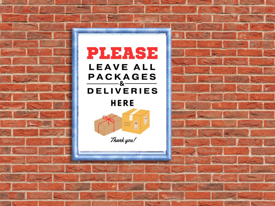 Please Leave Packages Here Sign Printable, Packages Sign, Leave ...