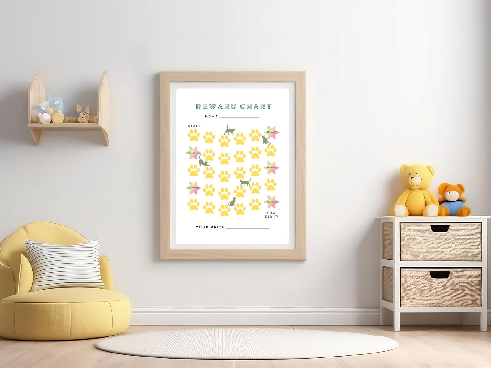 Printable Cat Tracks Reward Chart PDF, Cat Behavior Chart, Daily Chore ...