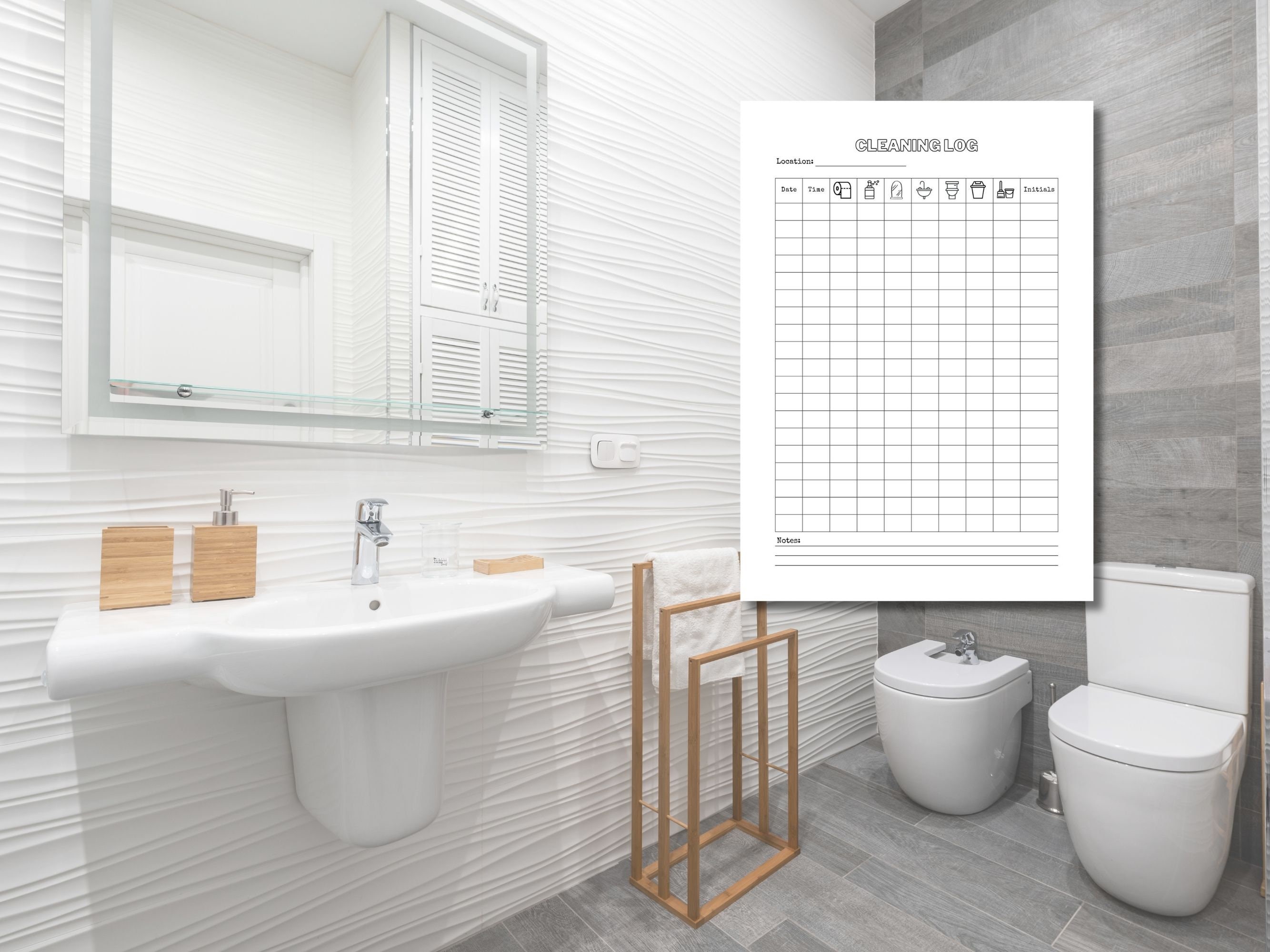 Bathroom Cleaning Chart Printable, Restroom Cleaning Log, Cleaning ...