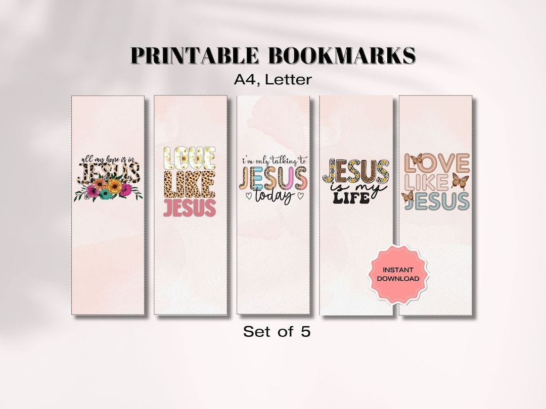 Jesus Bookmarks Printable PDF, Love Like Jesus Bookmarks Bundle, Bible ...