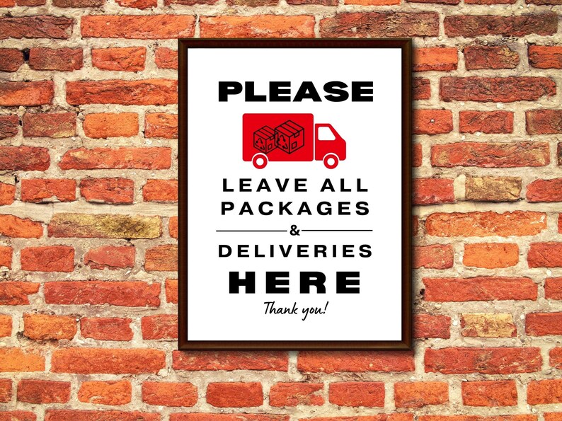 Please Leave Packages Here Printable Sign, Shipping Items Drop off ...