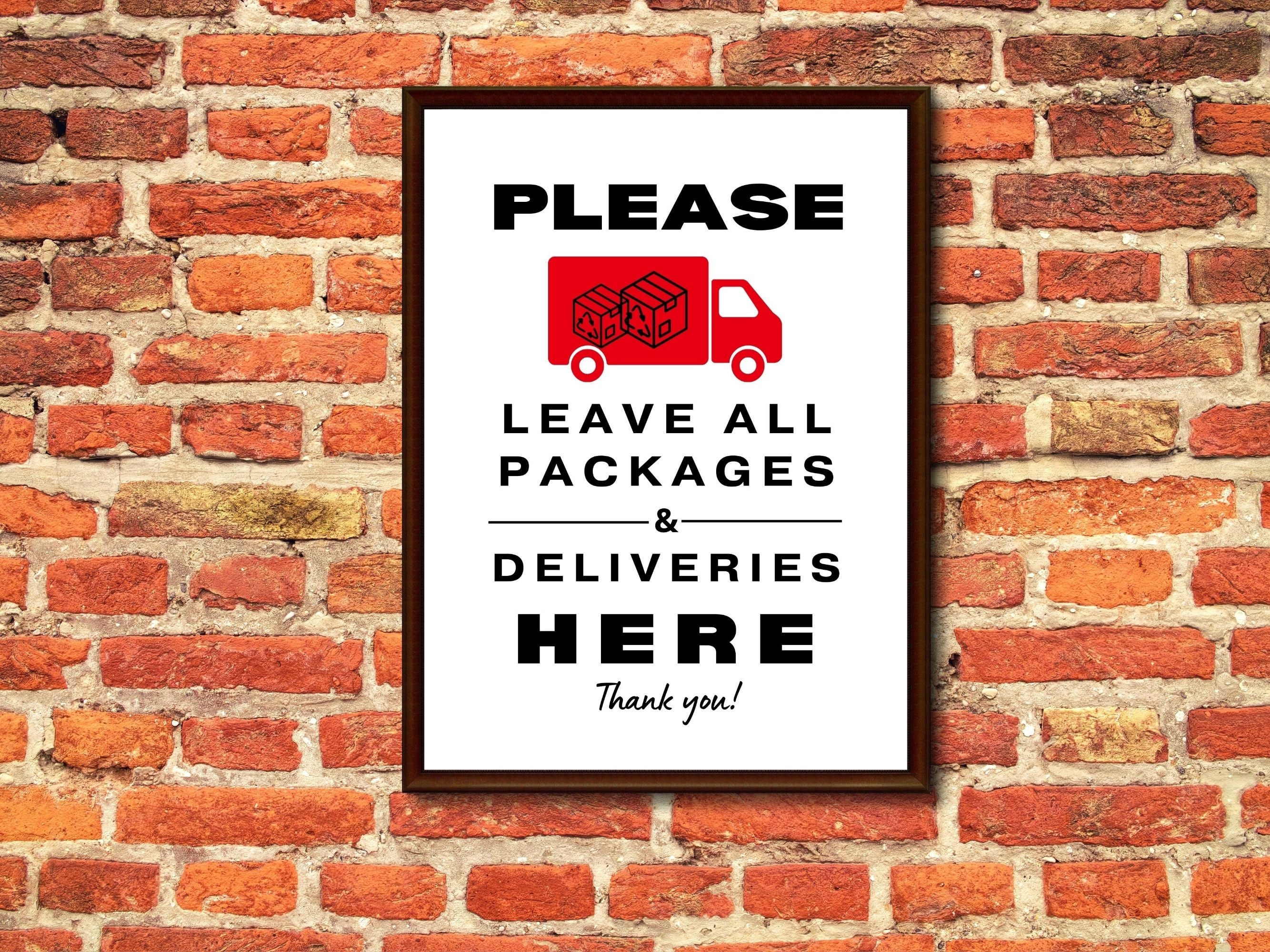 Please Leave Packages Here Printable Sign, Shipping Items Drop off ...