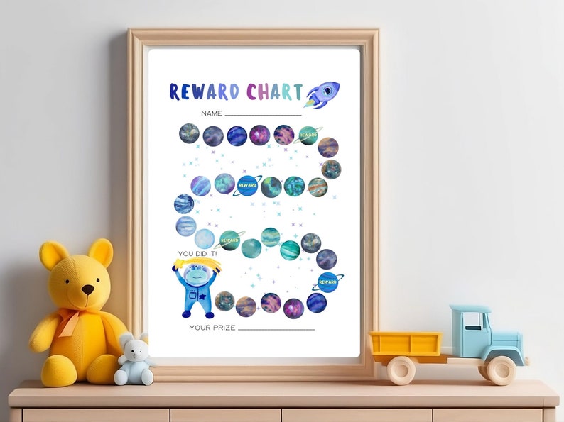 Printable Outer Space Reward Chart, Astronaut Behavior Chart, Daily ...