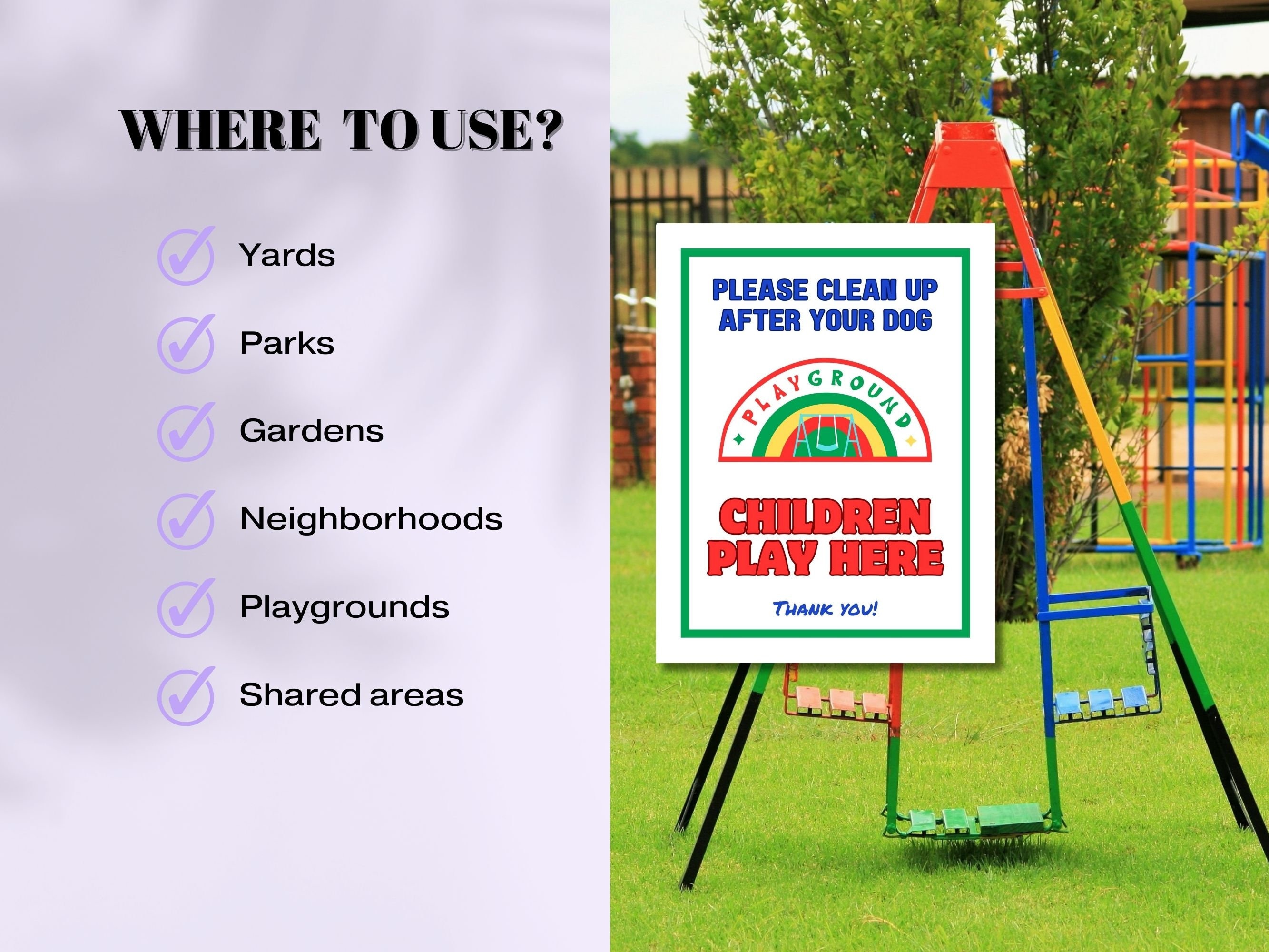 Children Play Here Please Clean up After Your Pet Sign, Printable No ...