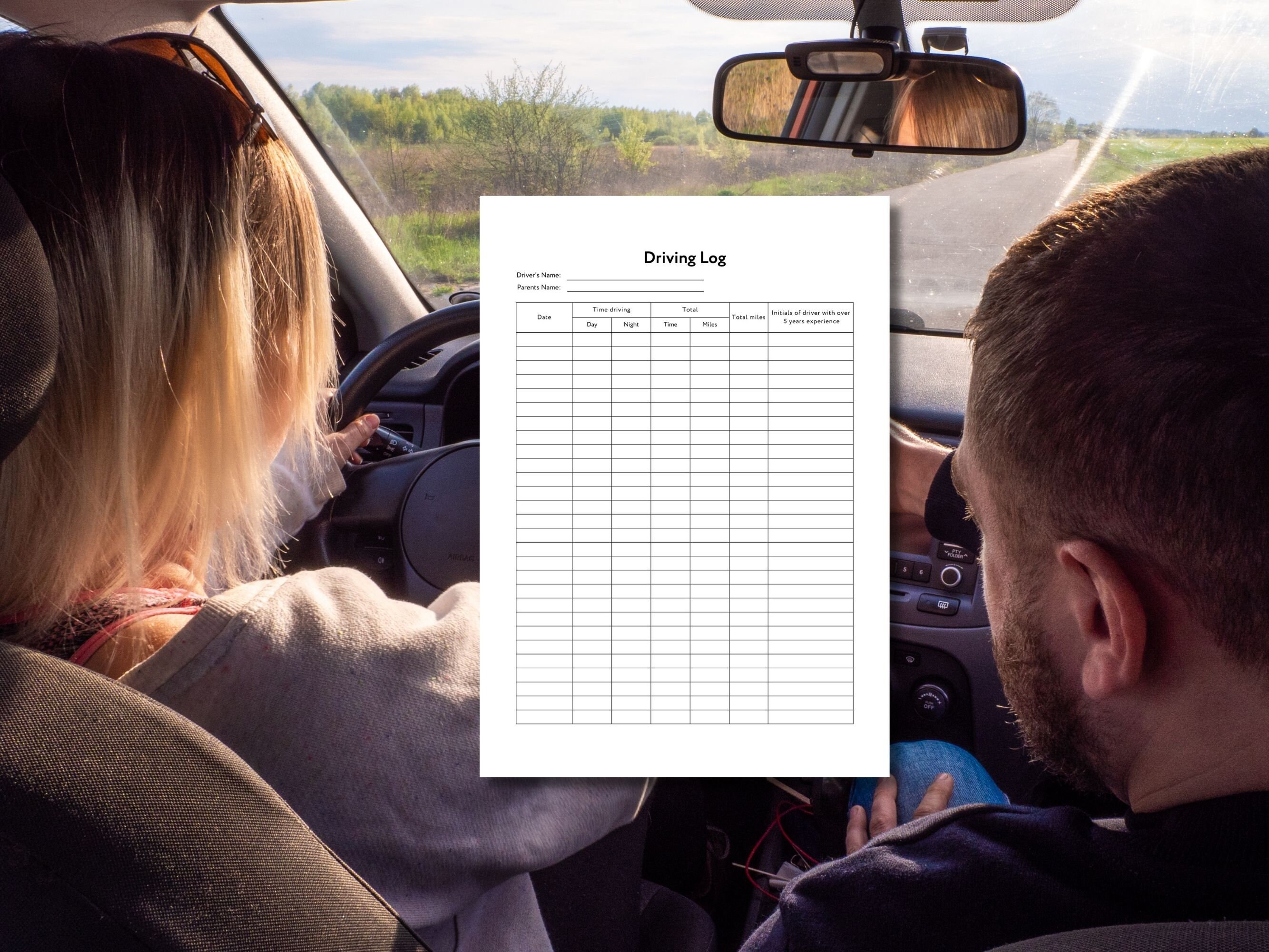 Teenagers Driving Log, Road Trip Journal, Roadway Record, Teenager ...