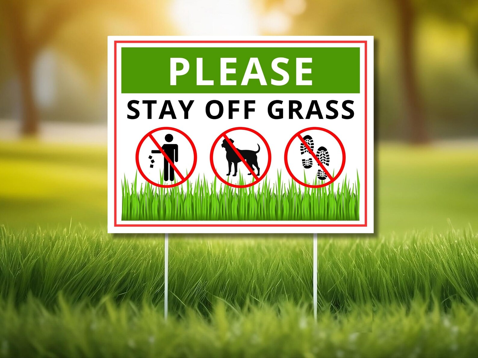 Please Stay off Grass Sign, Printable Lawn Sign, Yard Keep Out Sign ...